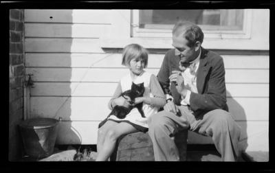 E A Millard with child - Tairawhiti Museum
