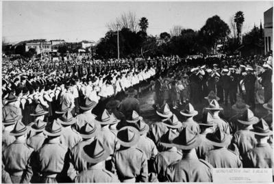 Coronation Parade with Band and School Children. - Tairawhiti Museum