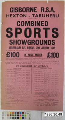 Combined Sports - Tairawhiti Museum