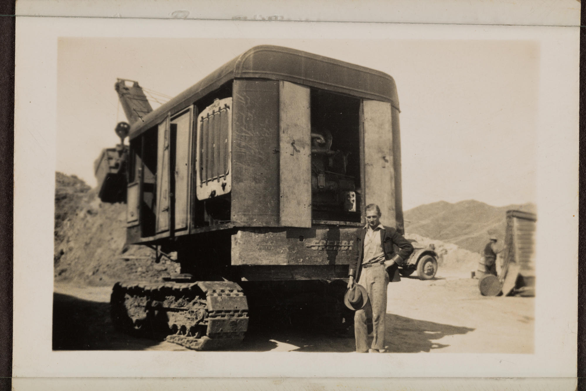 Jack Millard with machinery - Tairawhiti Museum