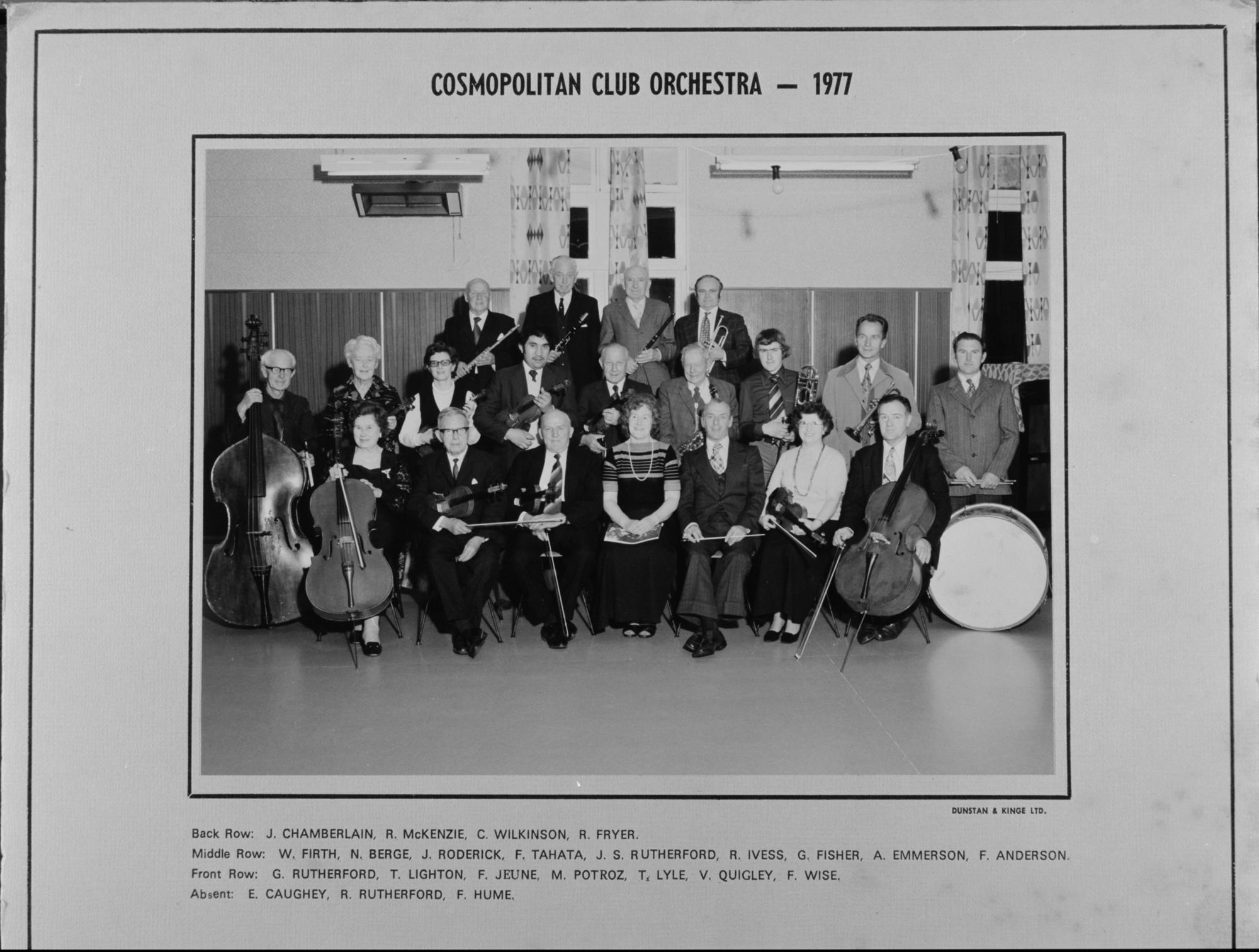 Cosmopolitan Club Orchestra 1977 - Tairawhiti Museum