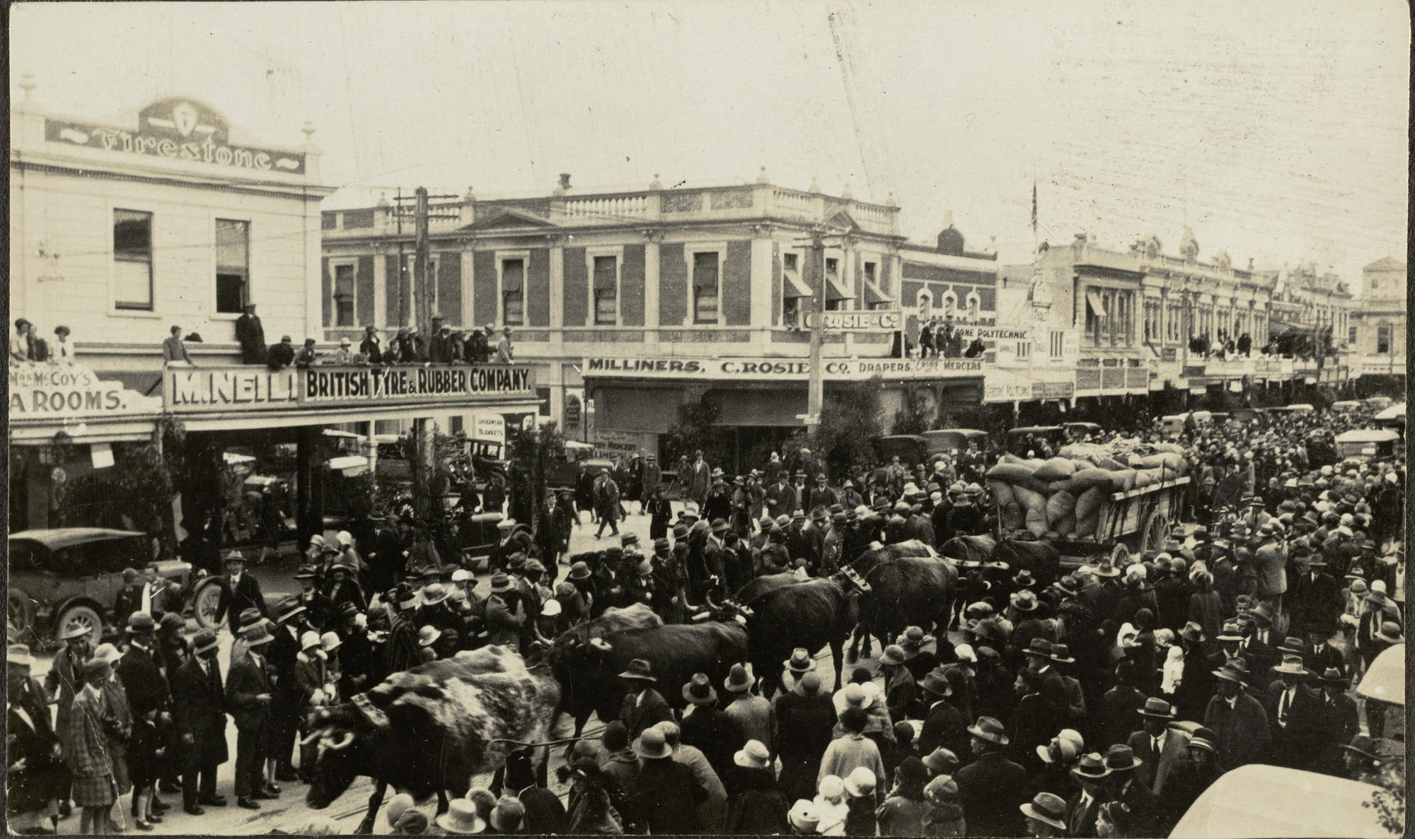 Gisborne Golden Jubilee Procession with bullock wagon, 1927 ...