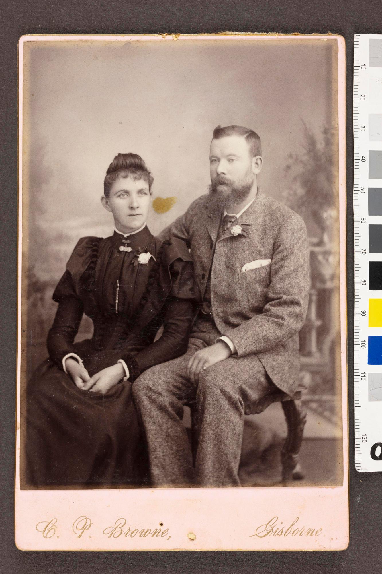 Seated man and woman - Tairawhiti Museum