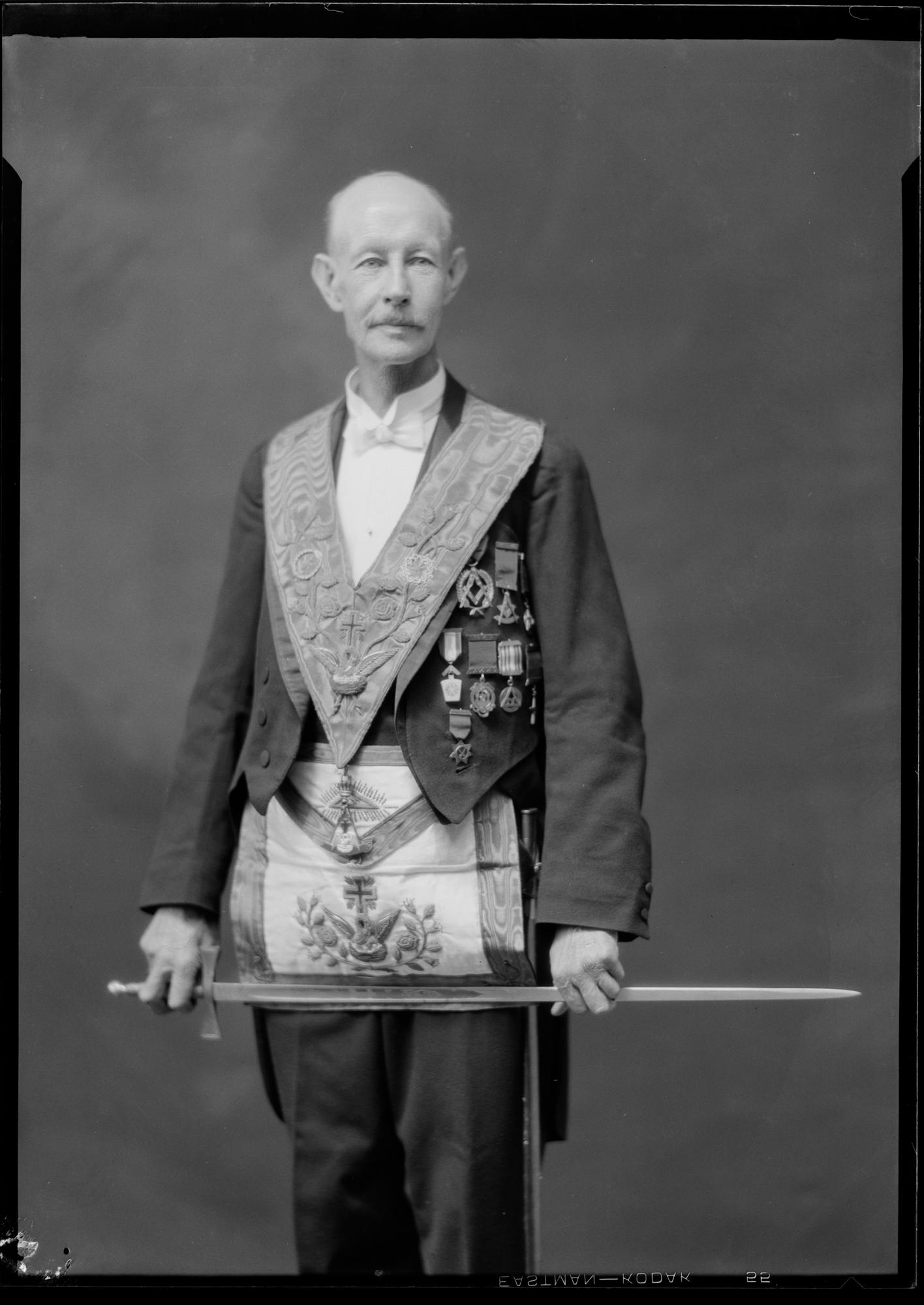 Major Alexander Gerald Beere in Masonic garb - Tairawhiti Museum